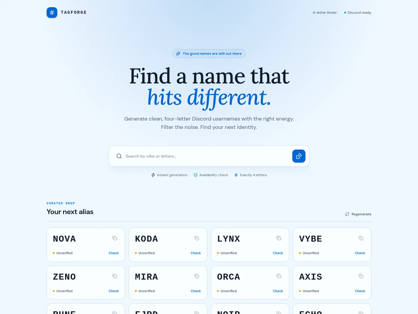 Discord 4-Letter Finder