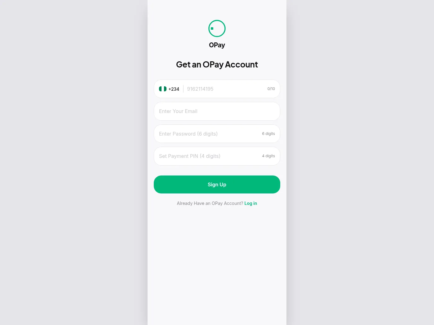 OPay Web Clone