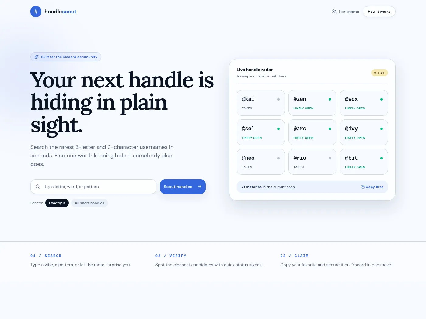 Discord Handle Finder