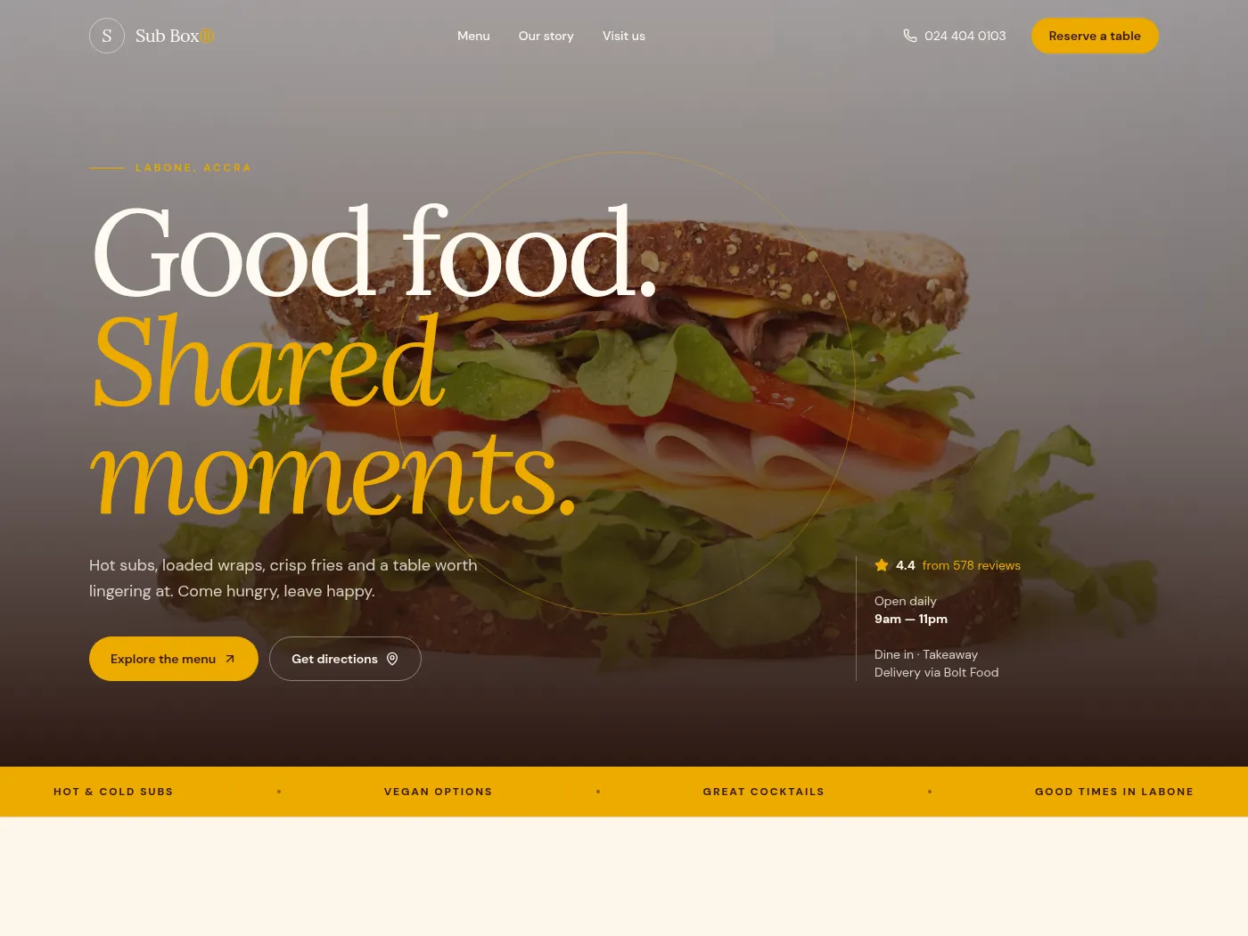 Sub Box Restaurant Site