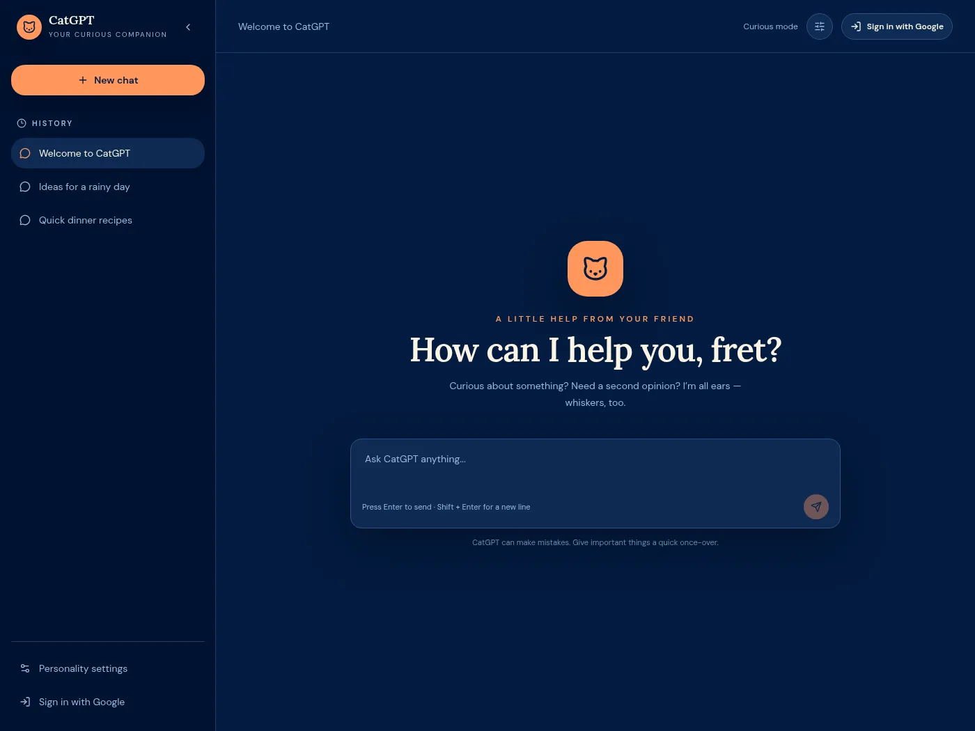 CatGPT Chat Portal