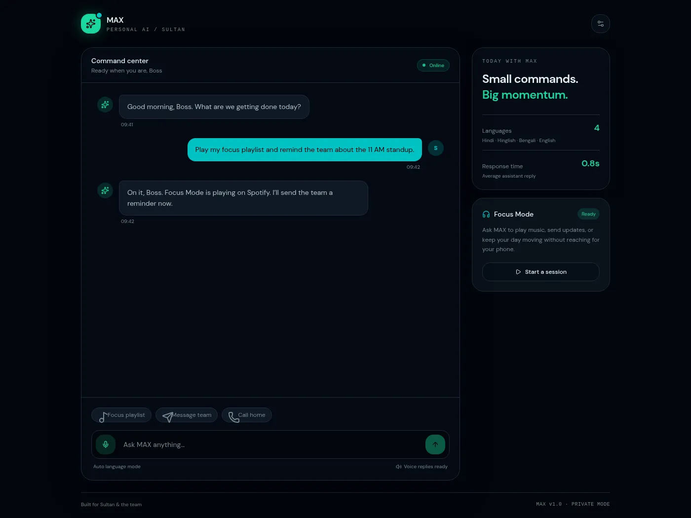 MAX Voice AI Assistant