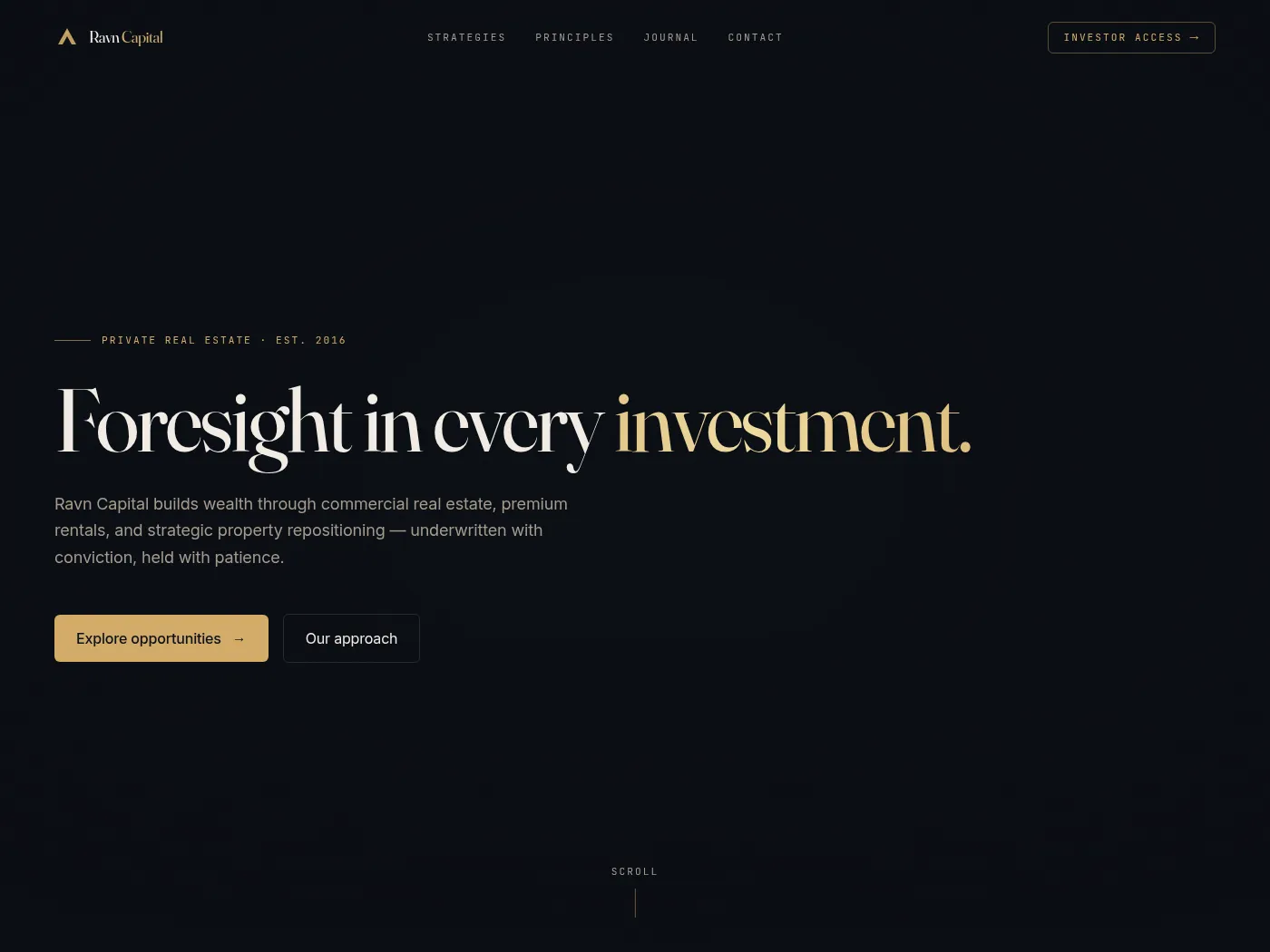 RavnCapital 3D Web Experience