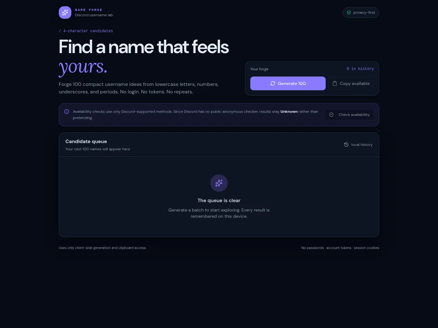 Discord Name Finder