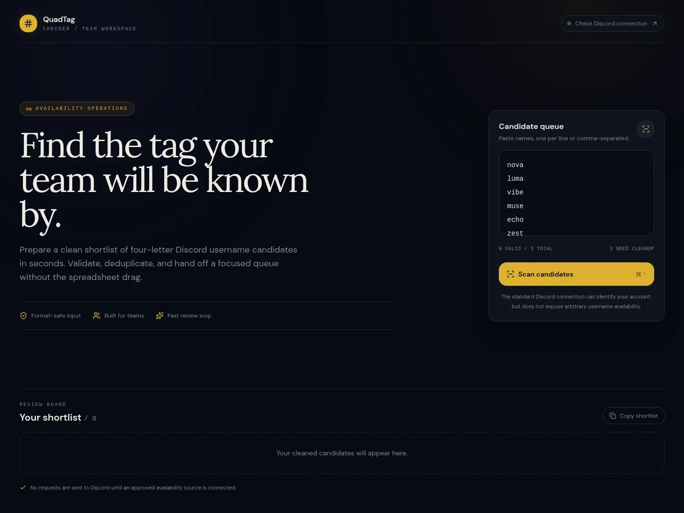QuadTag Checker
