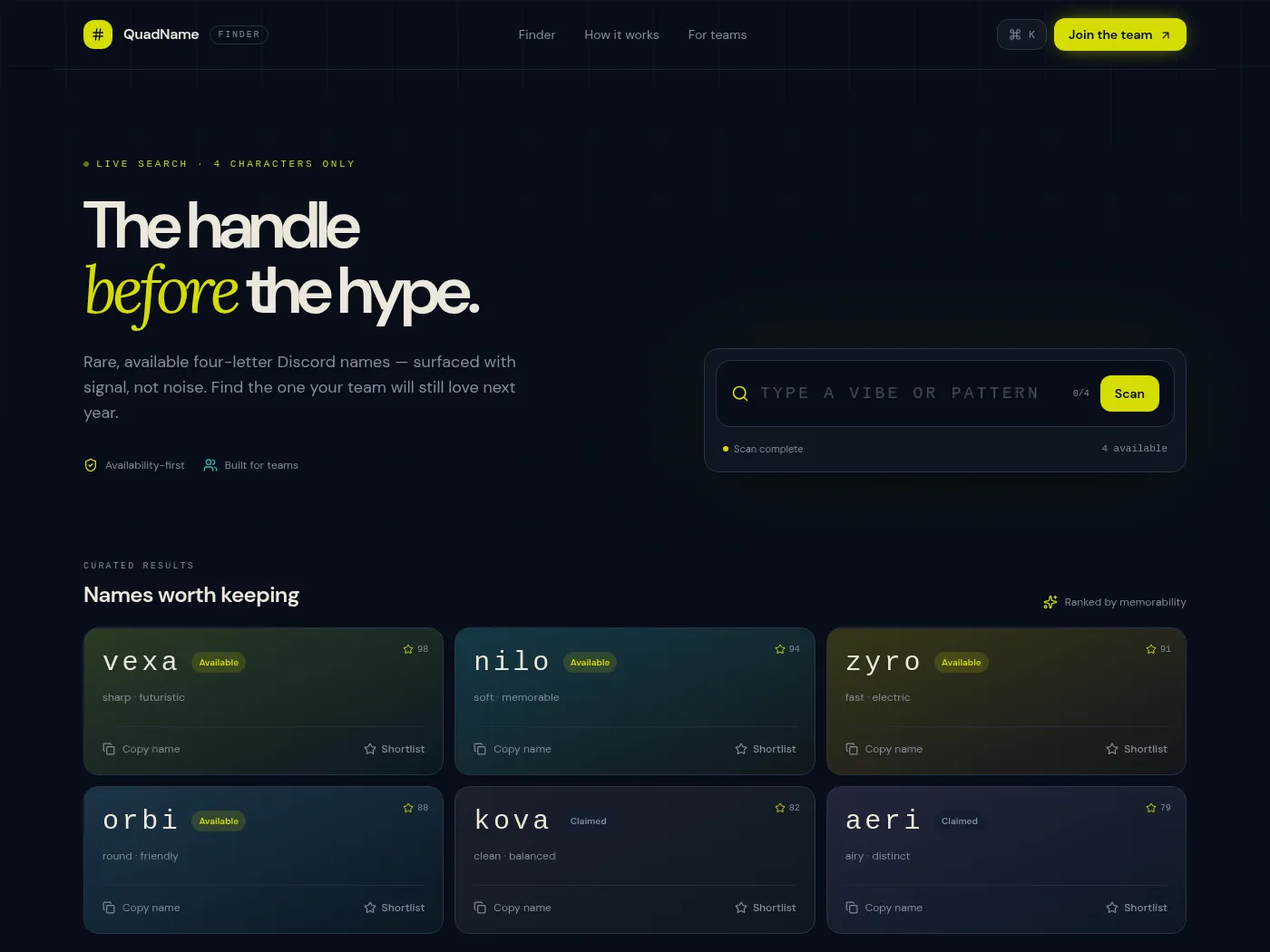 QuadName Finder
