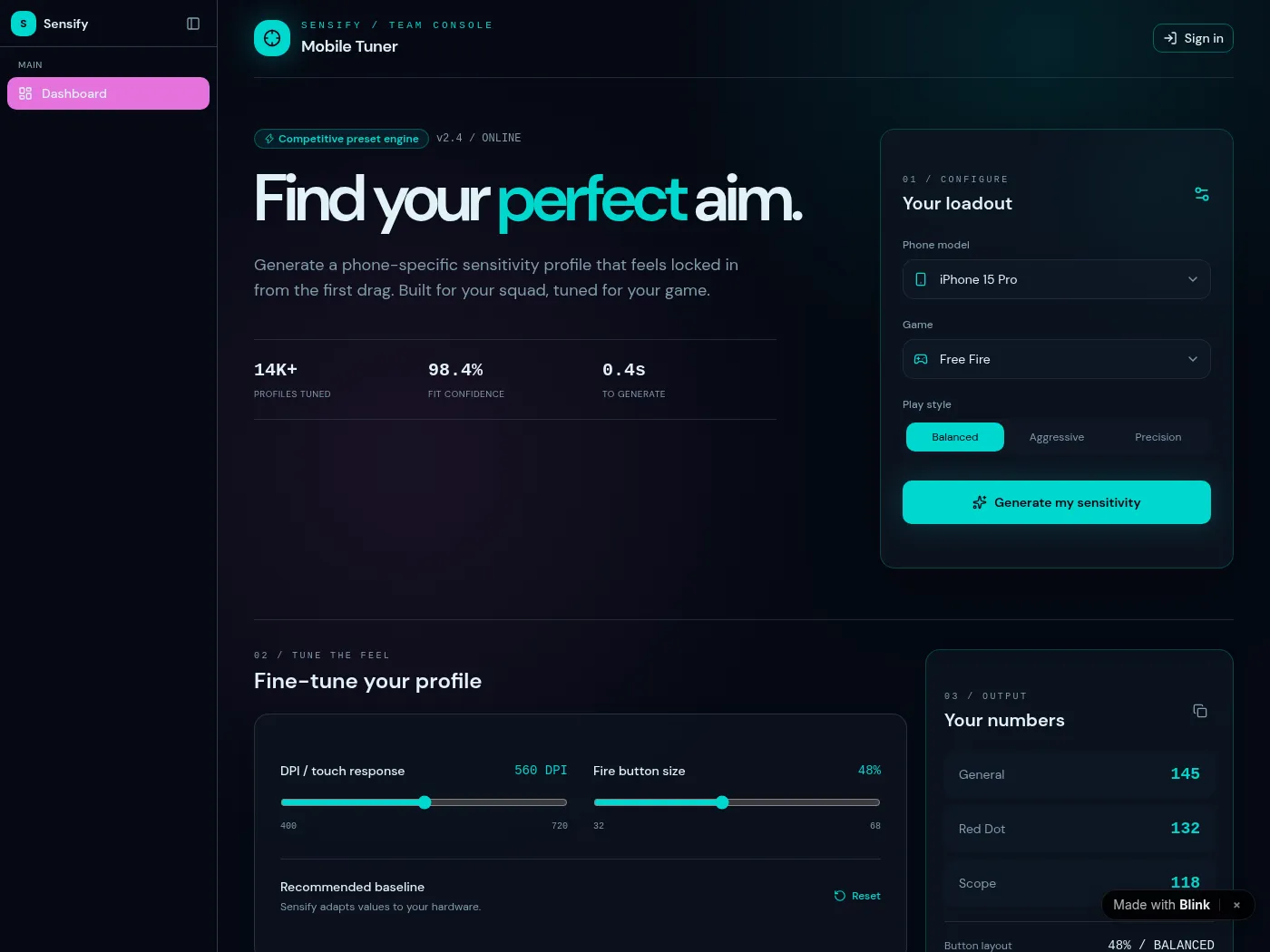 Sensify Mobile Tuner