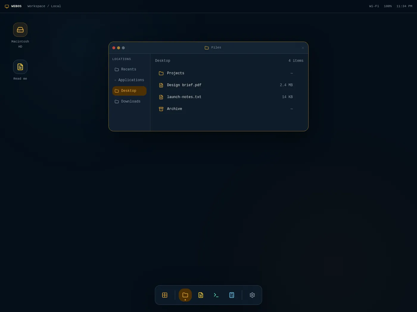 WebOS Dashboard