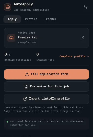 AutoApply Chrome Assistant