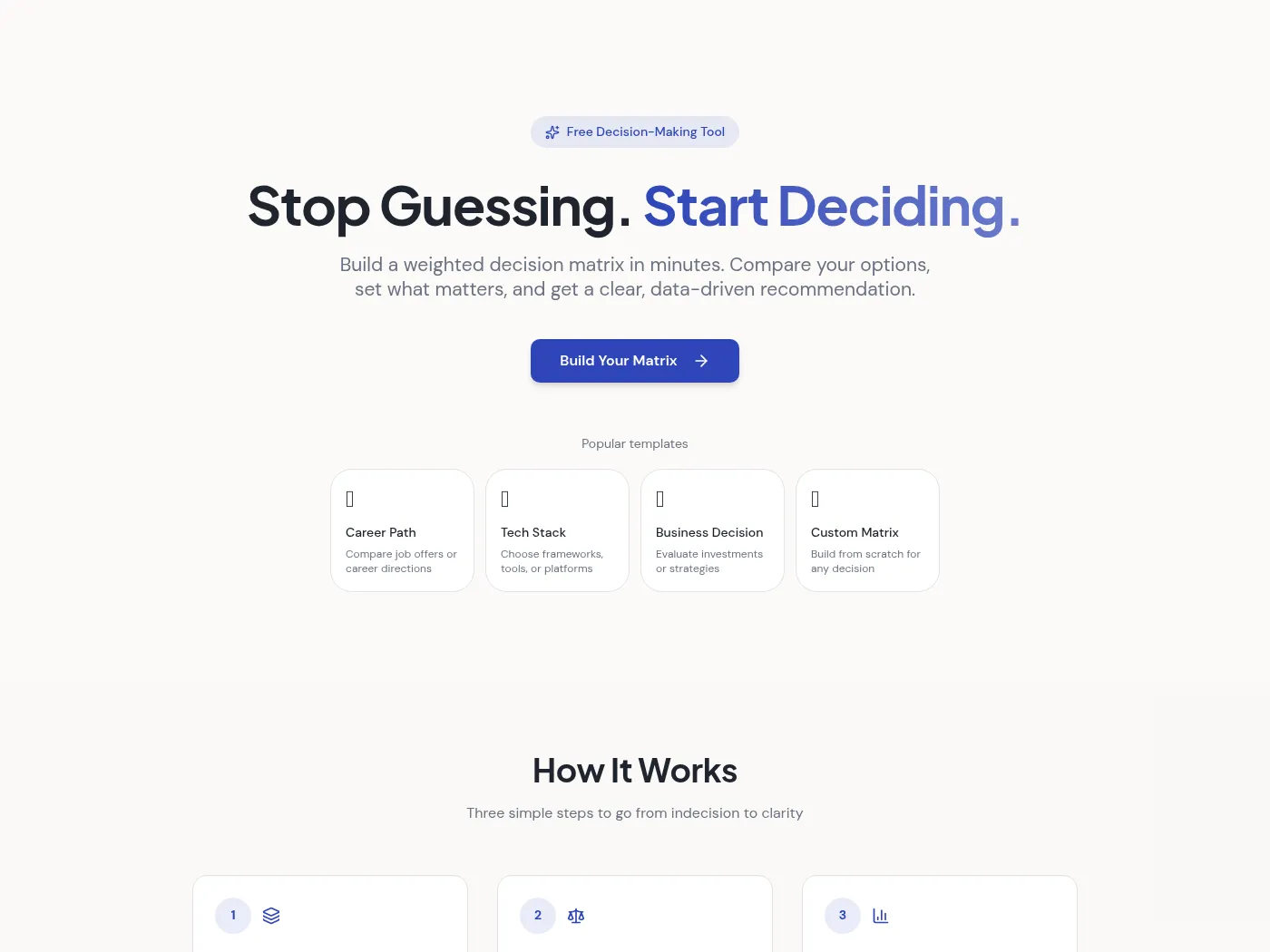 Niche Decision Matrix