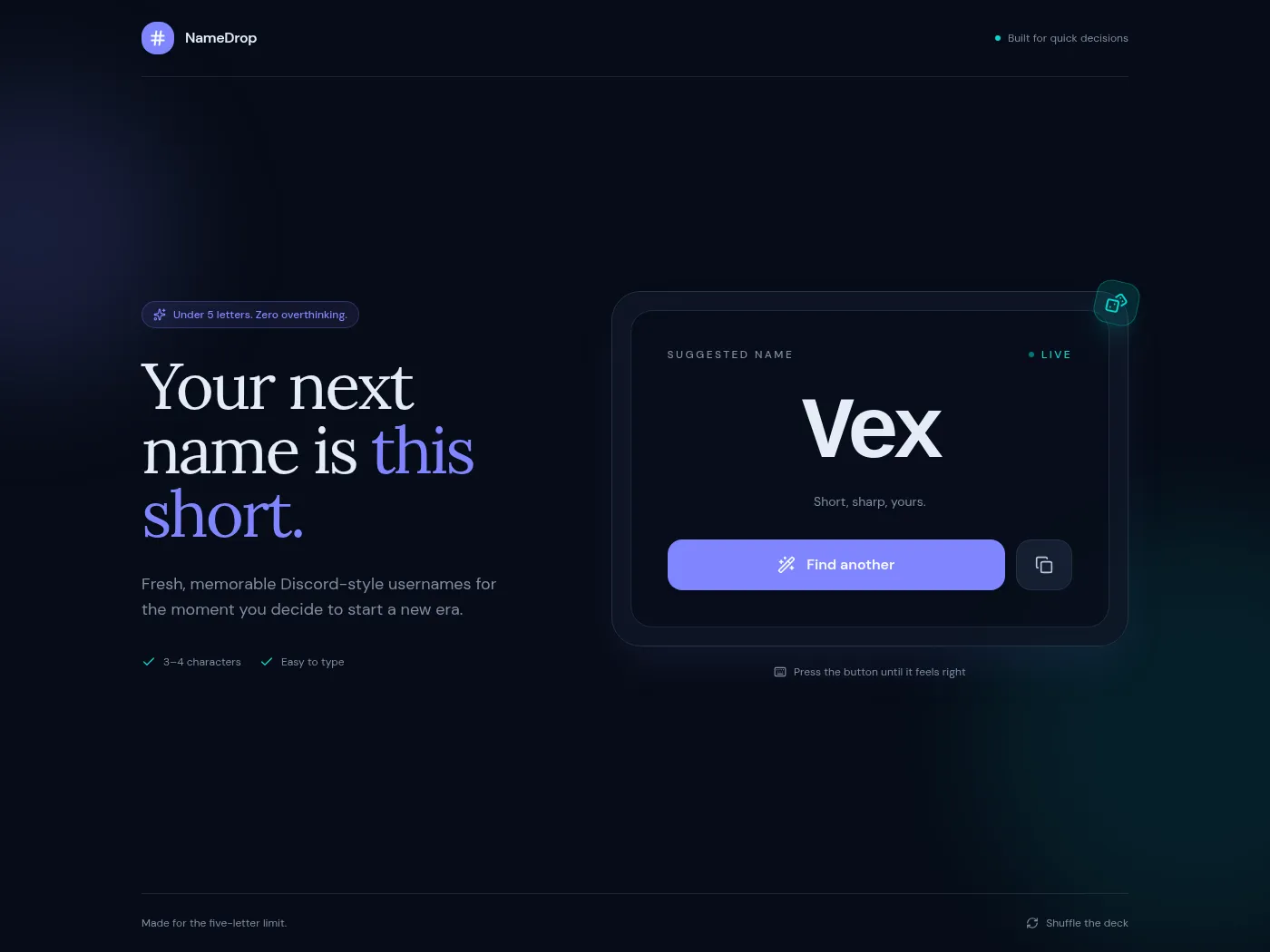 Short Discord Name Finder