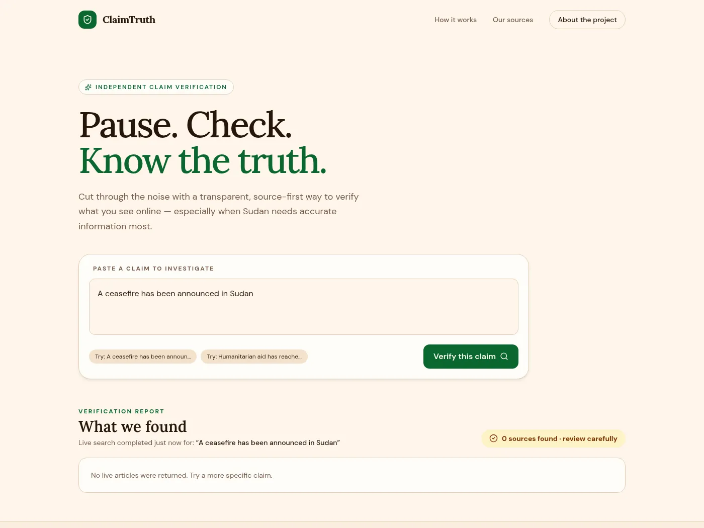ClaimTruth Detector