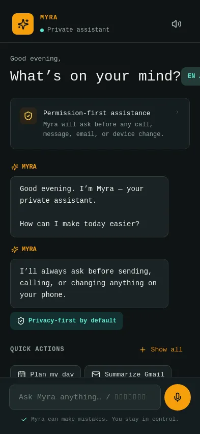 Myra AI Personal Assistant