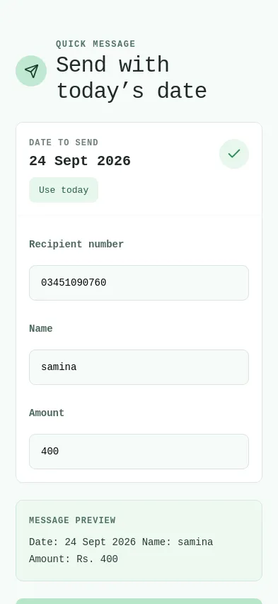 Instant Date Sender App