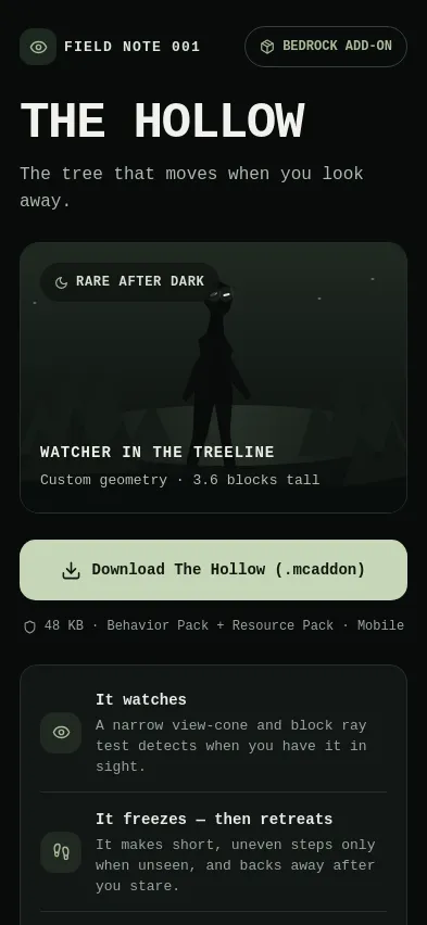 The Hollow: Minecraft Horror Mob