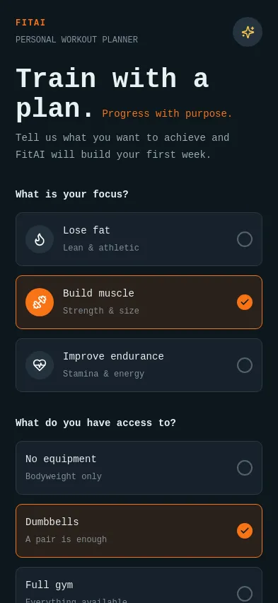 FitAI Workout Planner