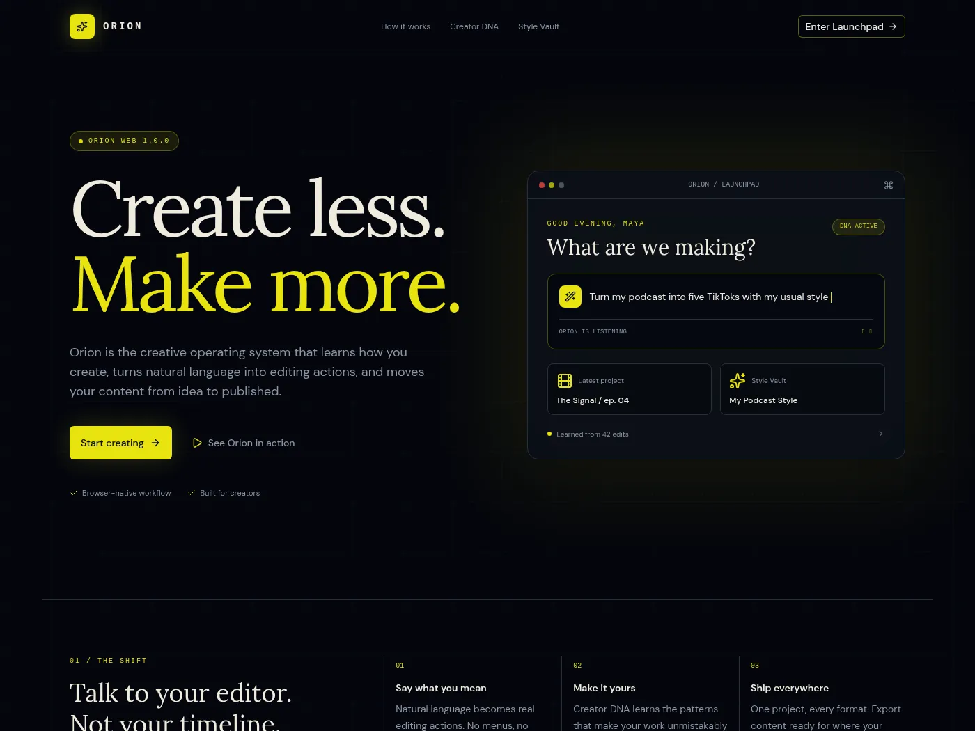 Orion Creator OS