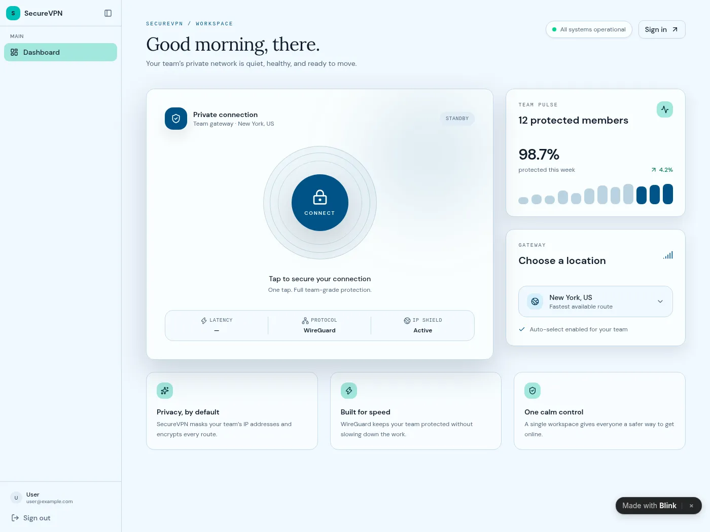 SecureVPN Team Portal