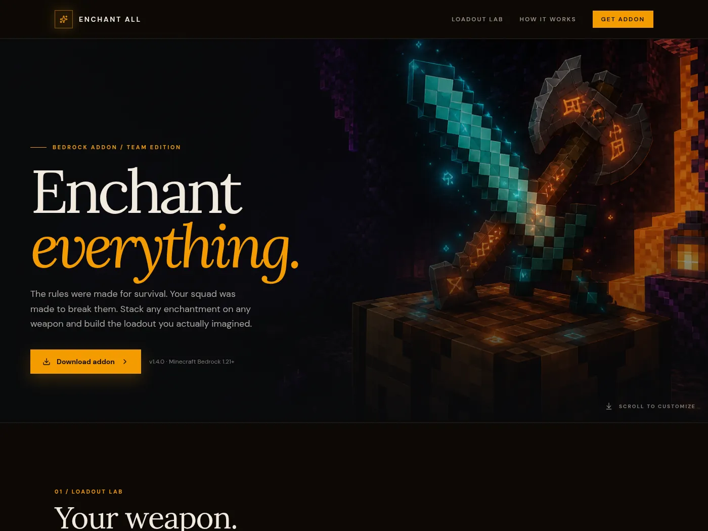 Enchant All Minecraft Addon