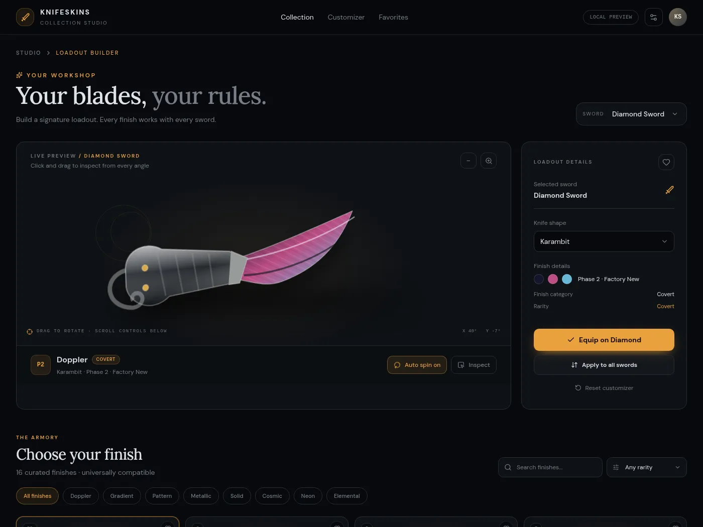 KnifeSkins: Minecraft Mod
