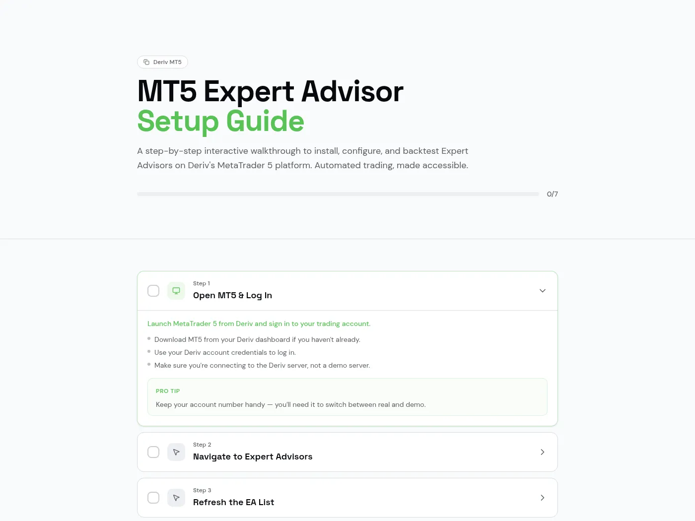 MT5 EA Setup Guide