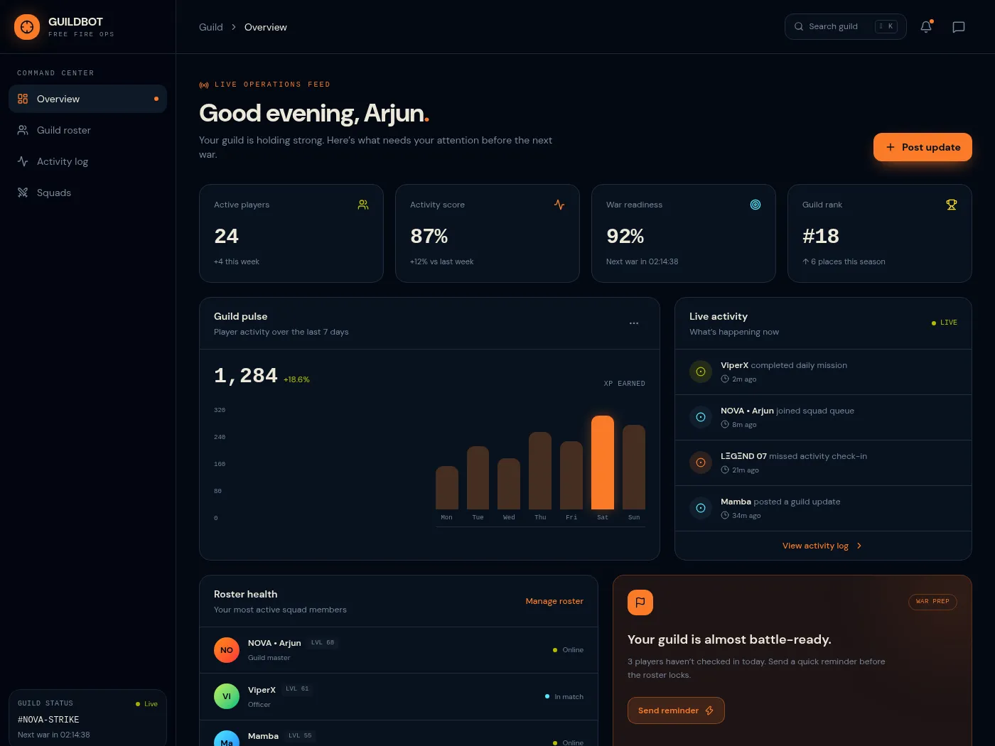 GuildBot Free Fire Manager