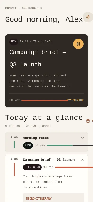 Chronos Micro-Schedule App