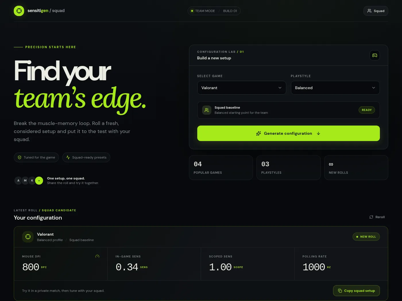 SensitiGen Gaming Configurator