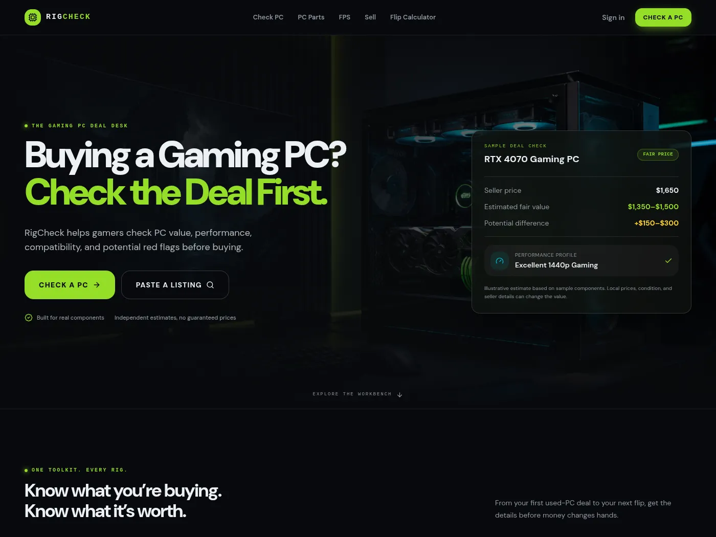 RigCheck Premium Gaming Site