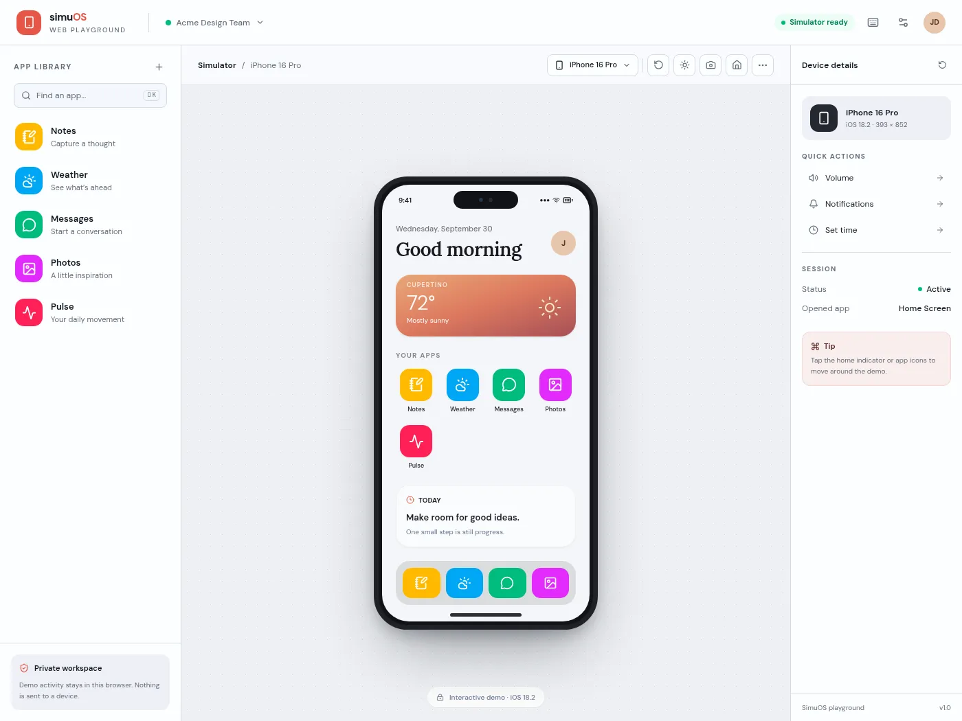 SimuOS Web Playground