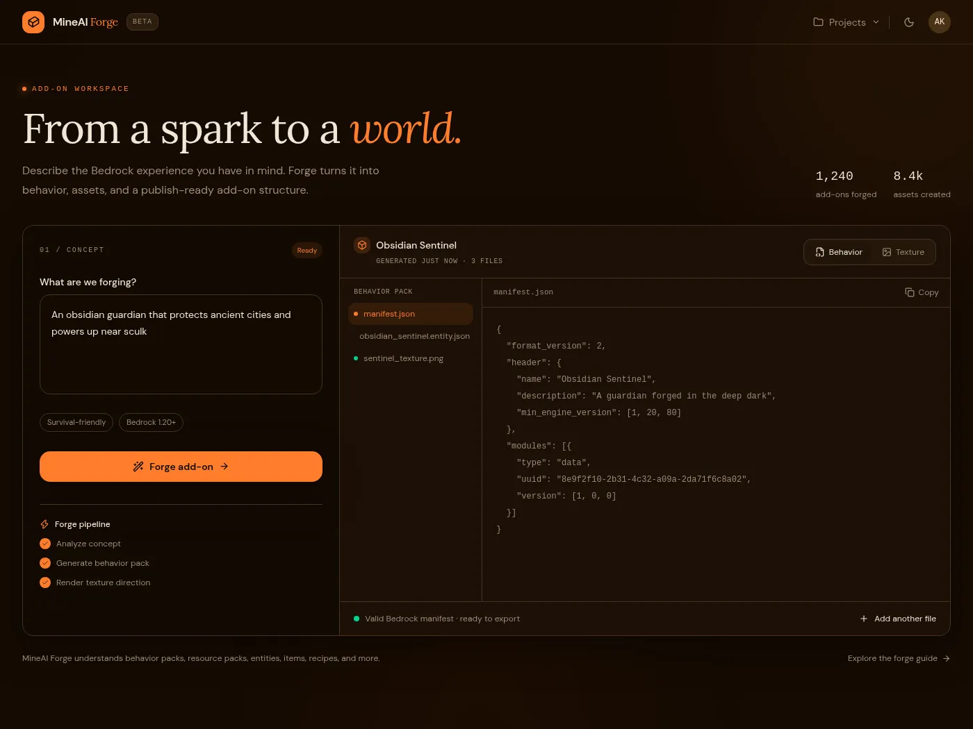 MineAI Add-On Forge