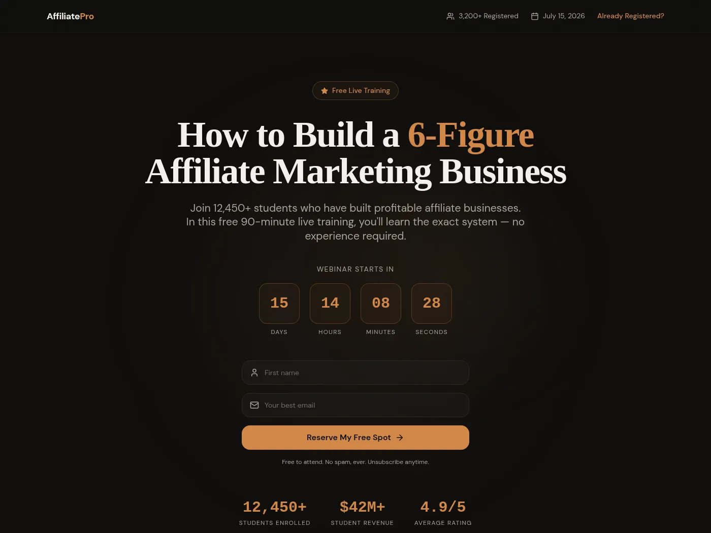 Affiliate Marketing Pro Webinar