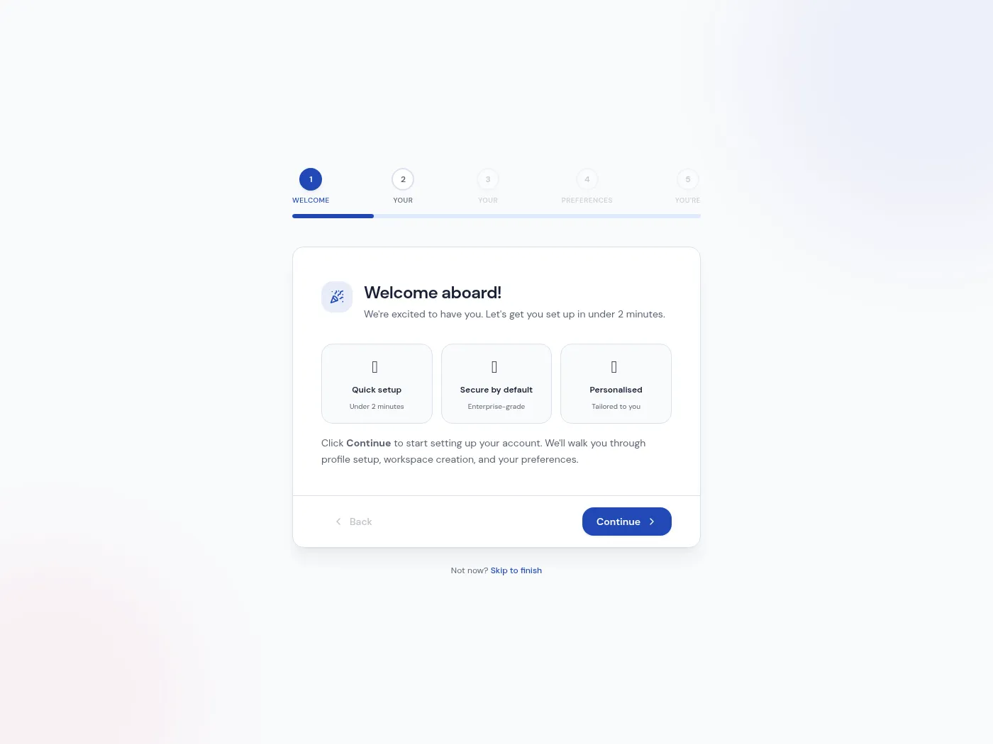 QuickStart Onboarding