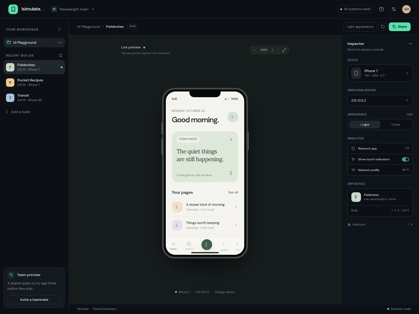 iSimulate Web Player