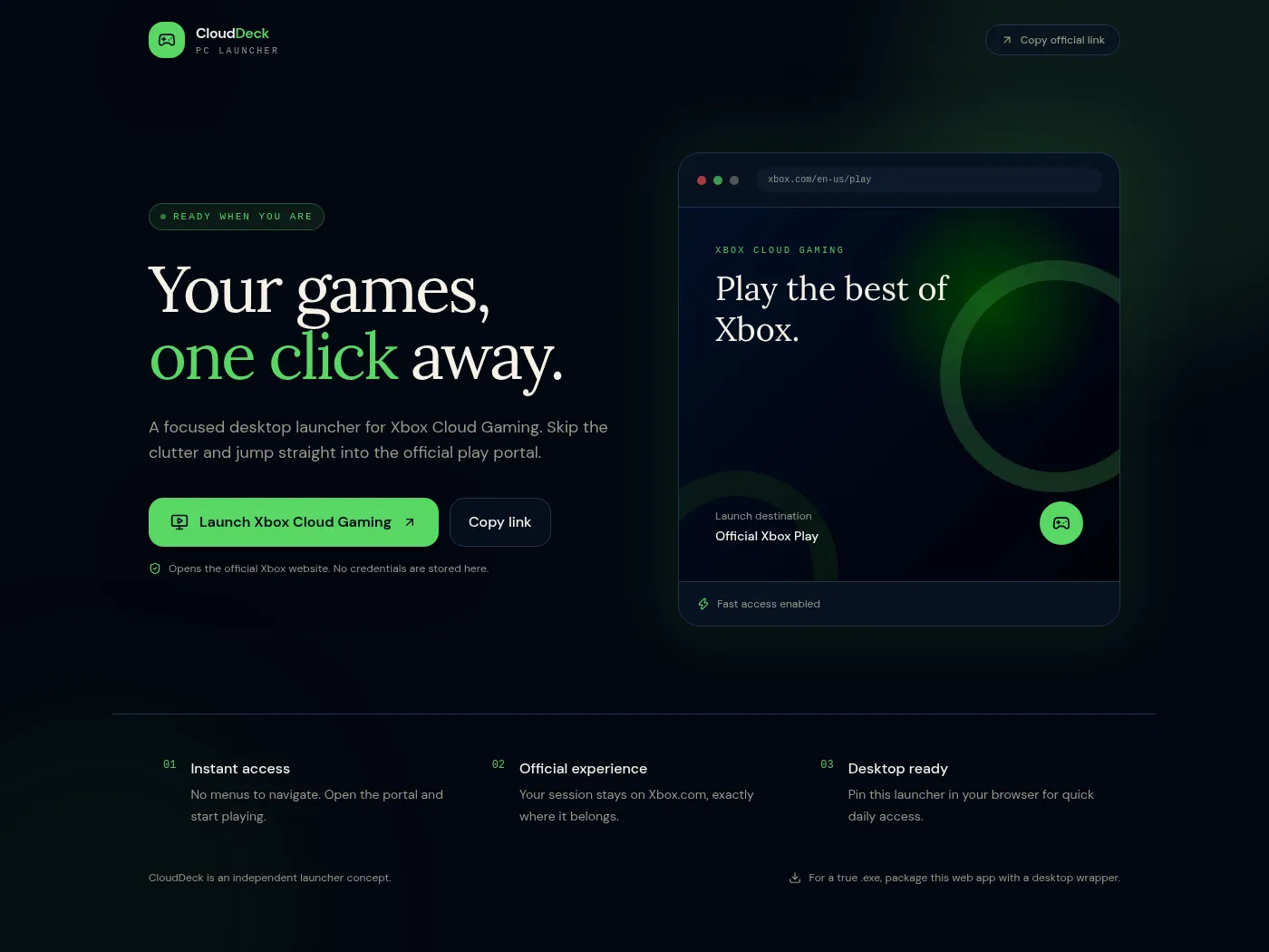 Xbox Cloud Webview Launcher