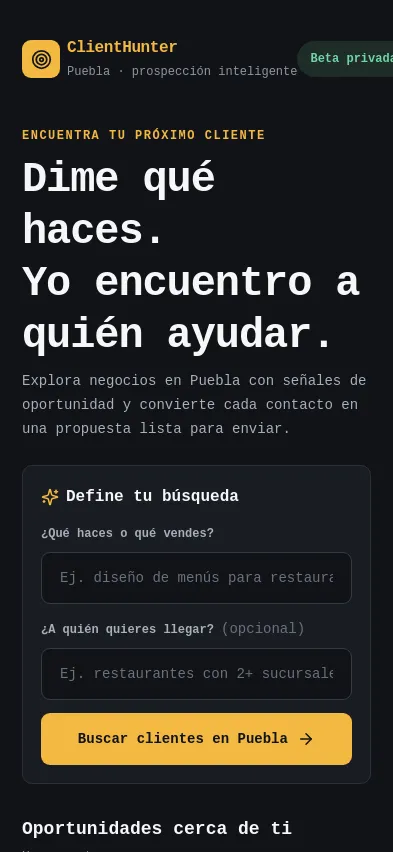ClientHunter Móvil