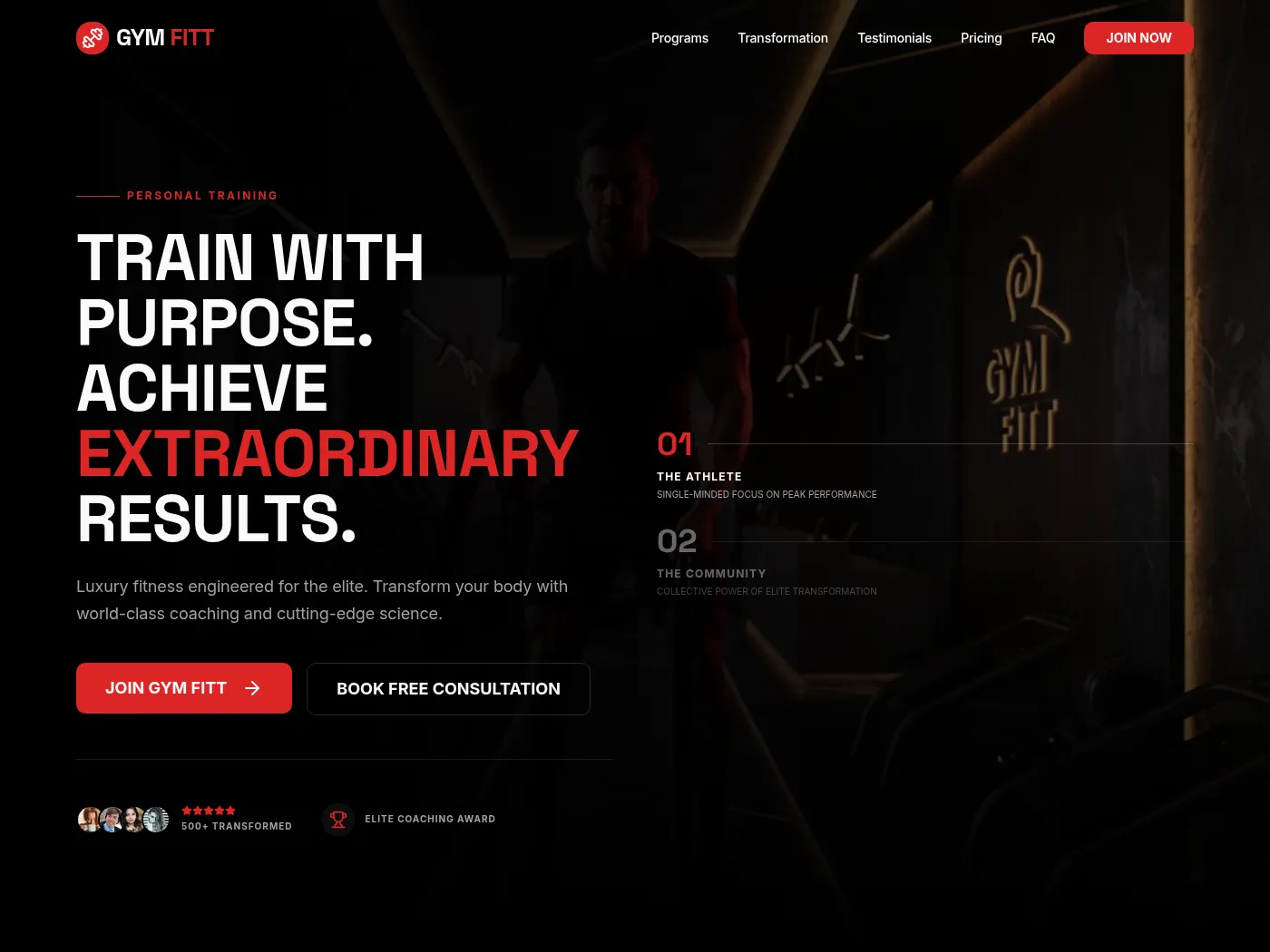Gym Fitt Luxury Website