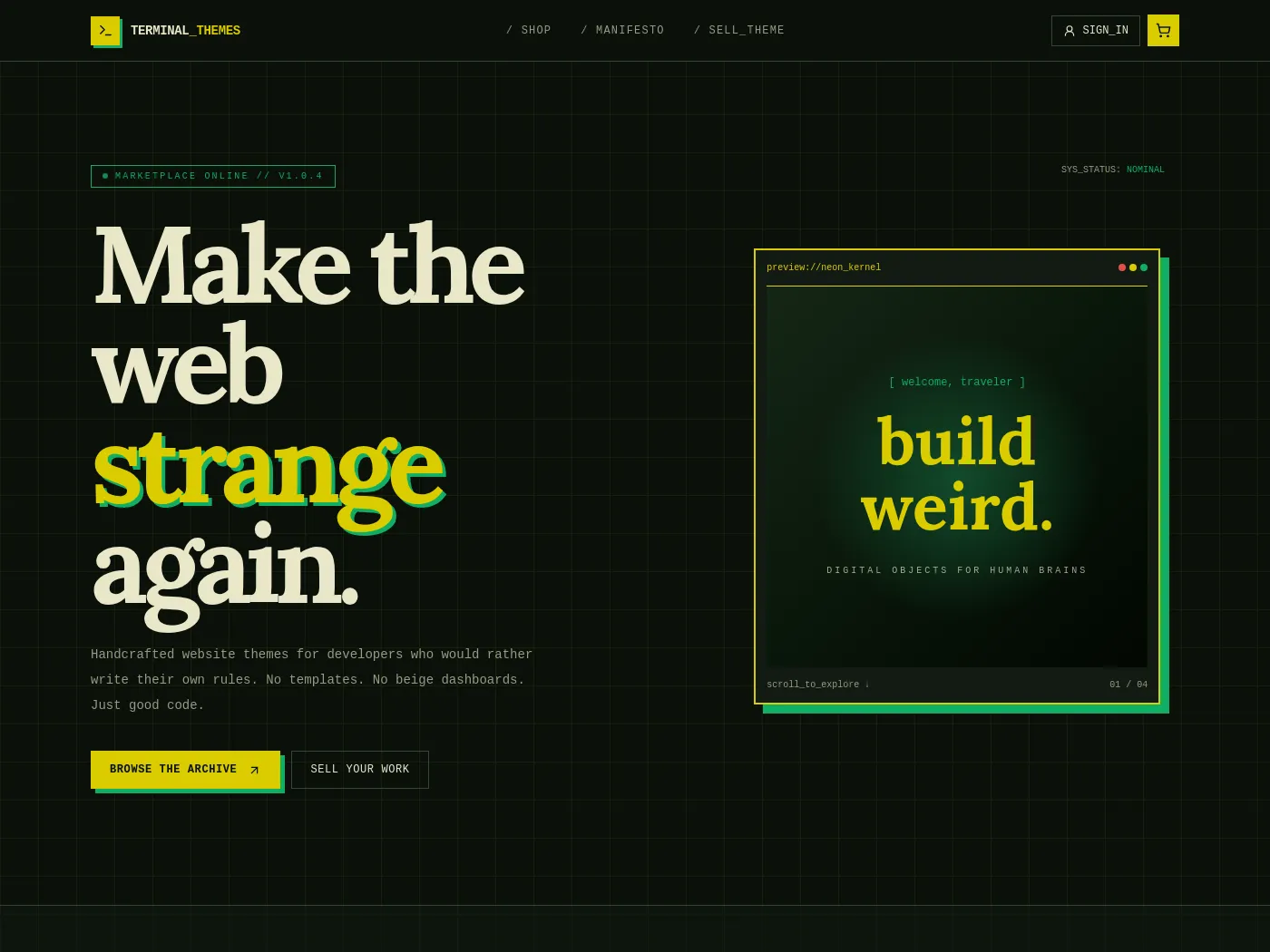 Hacker Retro Themes Market