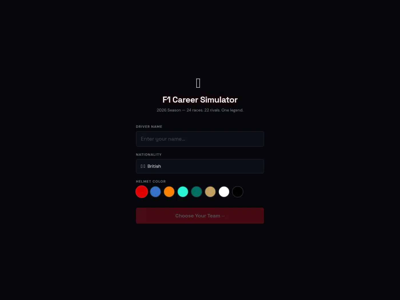 F1 Career Simulator