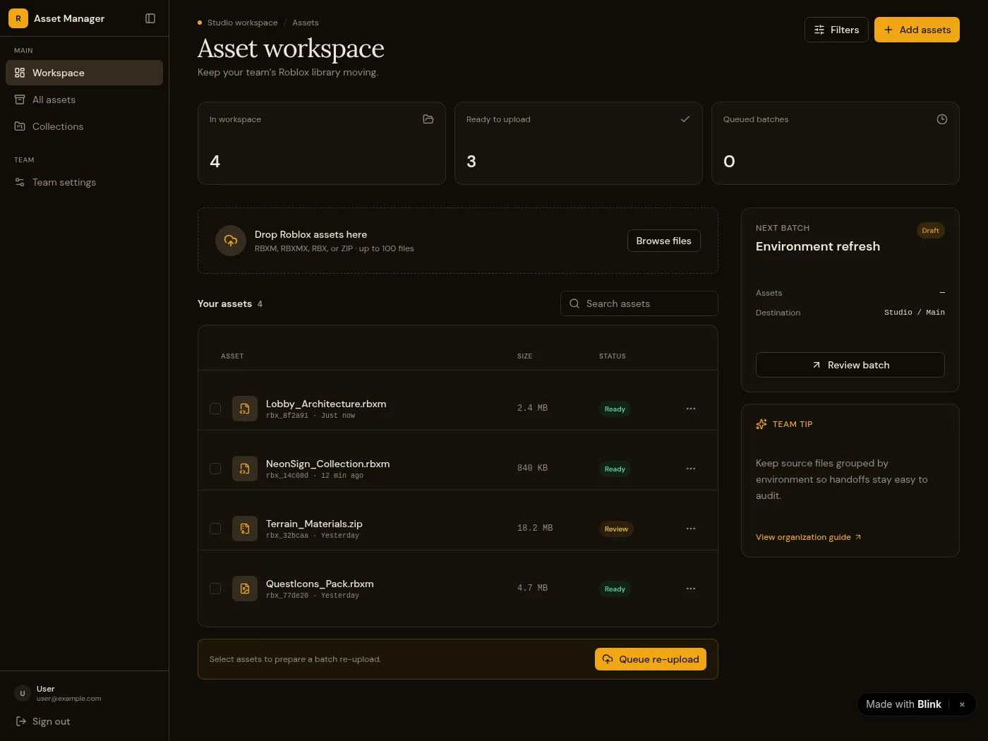 Roblox Asset Manager