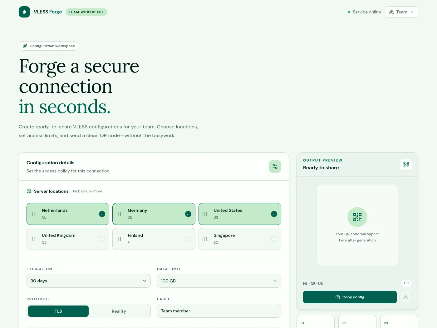 VLESS Config Forge