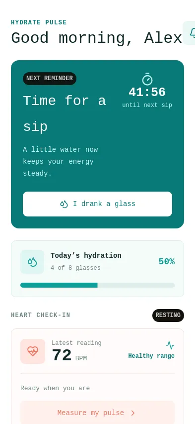 Hydrate Pulse Reminder