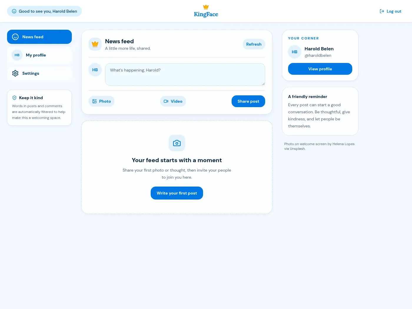 KingFace Social Network