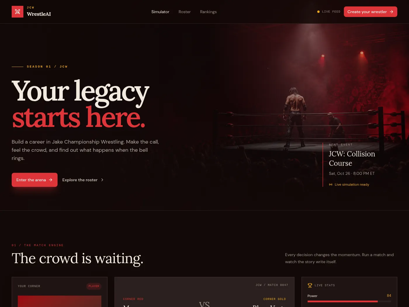 WrestleAI Simulator