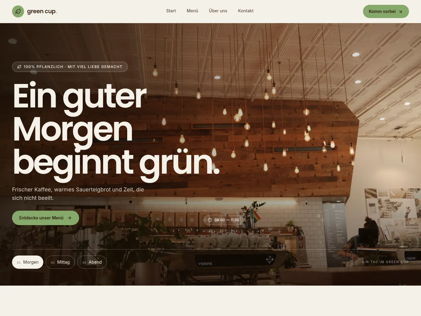 Green Cup Landingpage