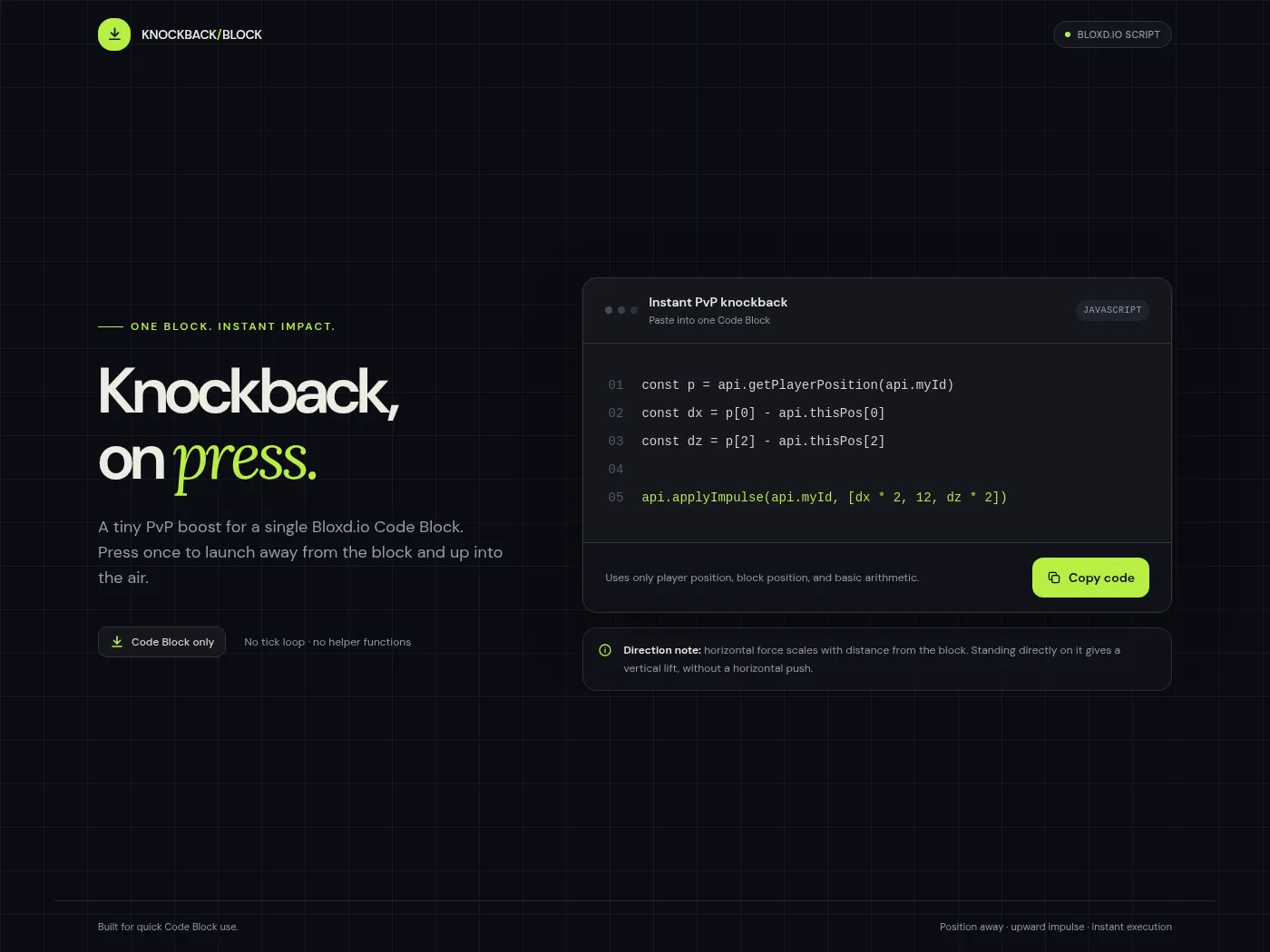 Bloxd Knockback Block