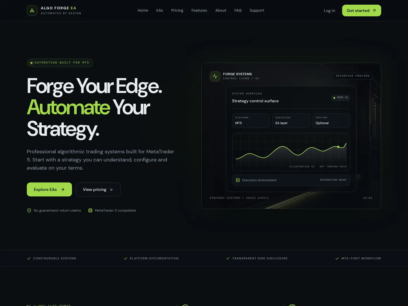 ALGO FORGE EA SaaS Platform