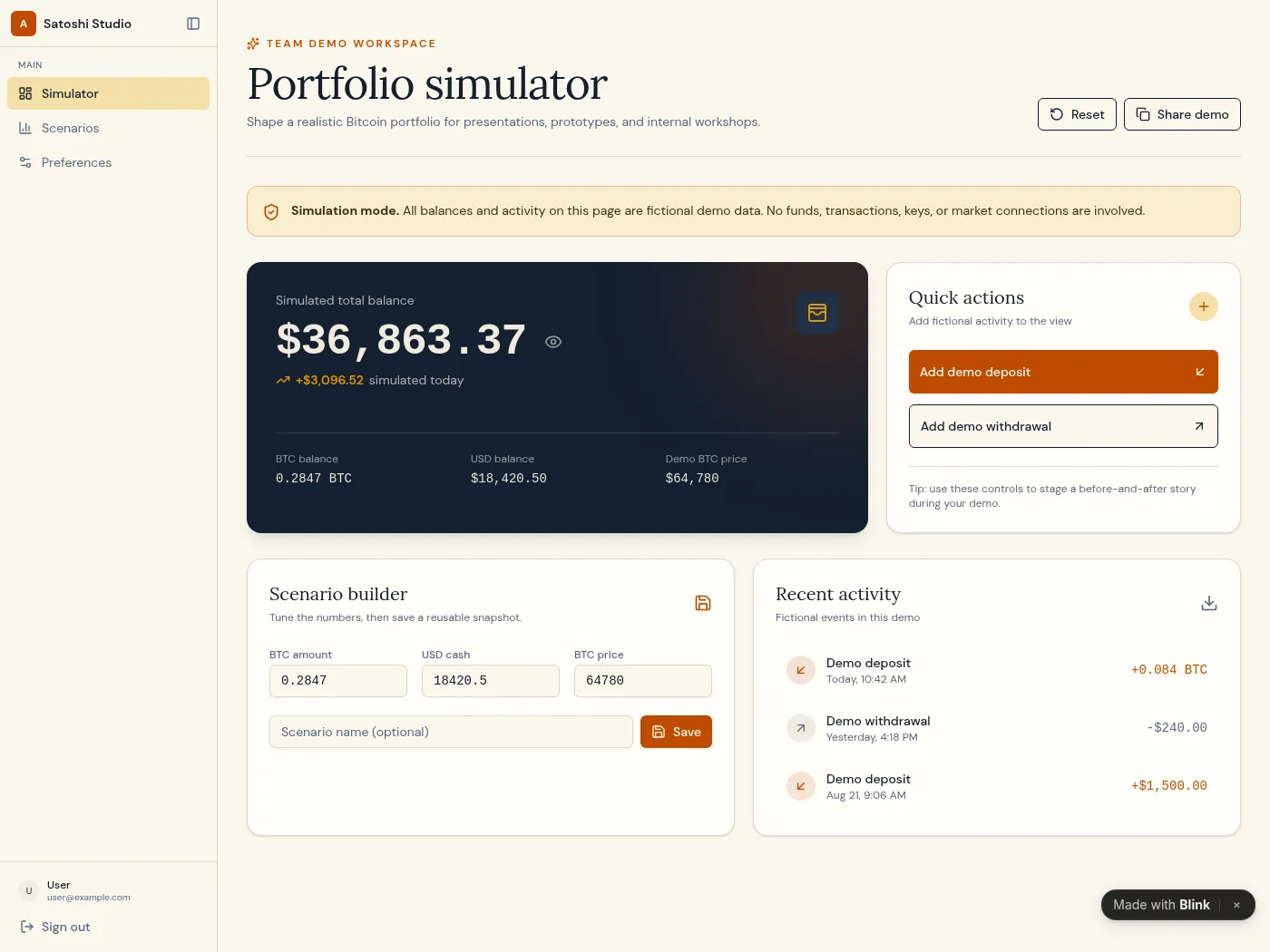 Demo Bitcoin Wallet