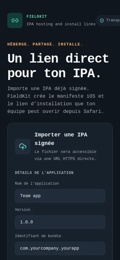 iOS Install Link Generator