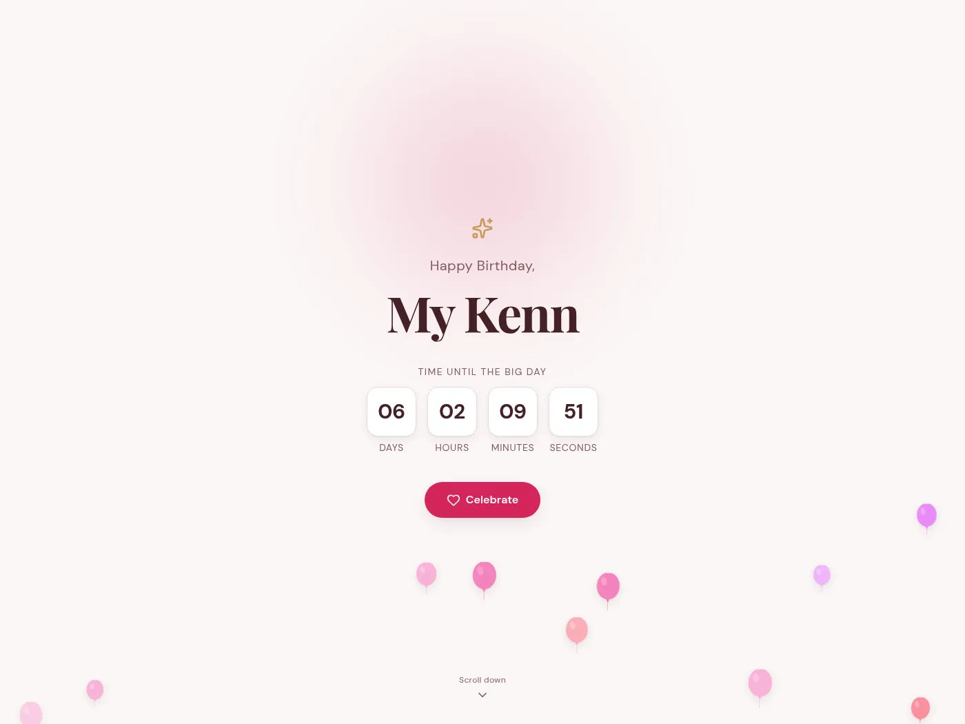 Birthday Surprise Site
